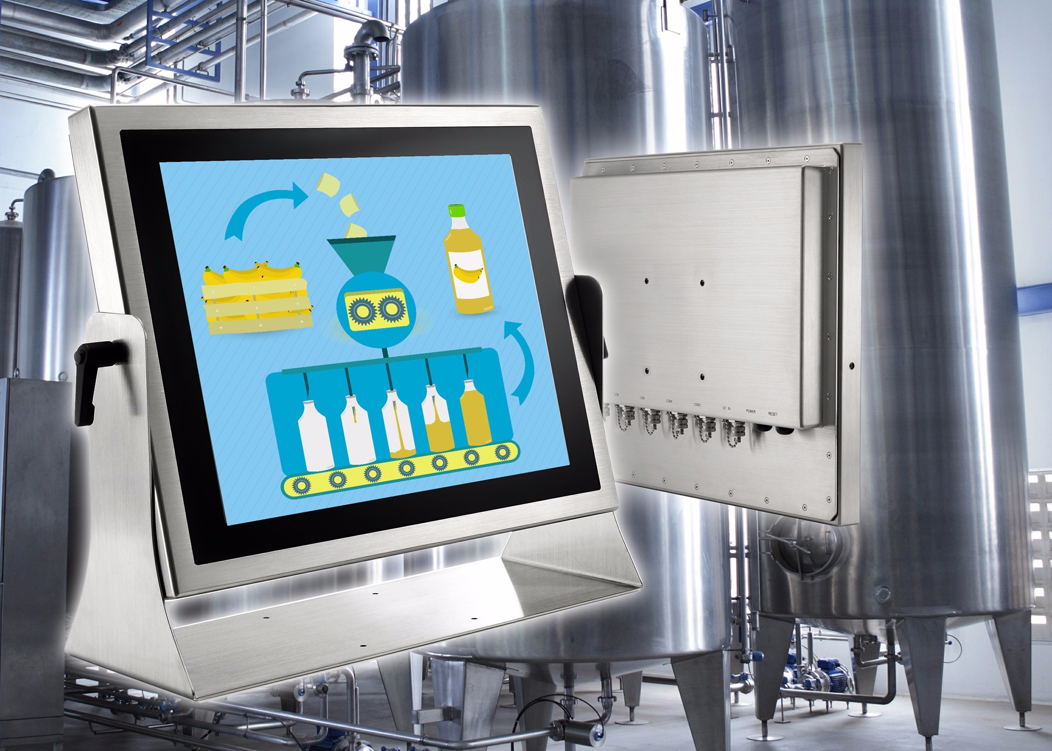 IP66 stainless steel fanless 15, 19 and 21.5 inch PanelPC family ...