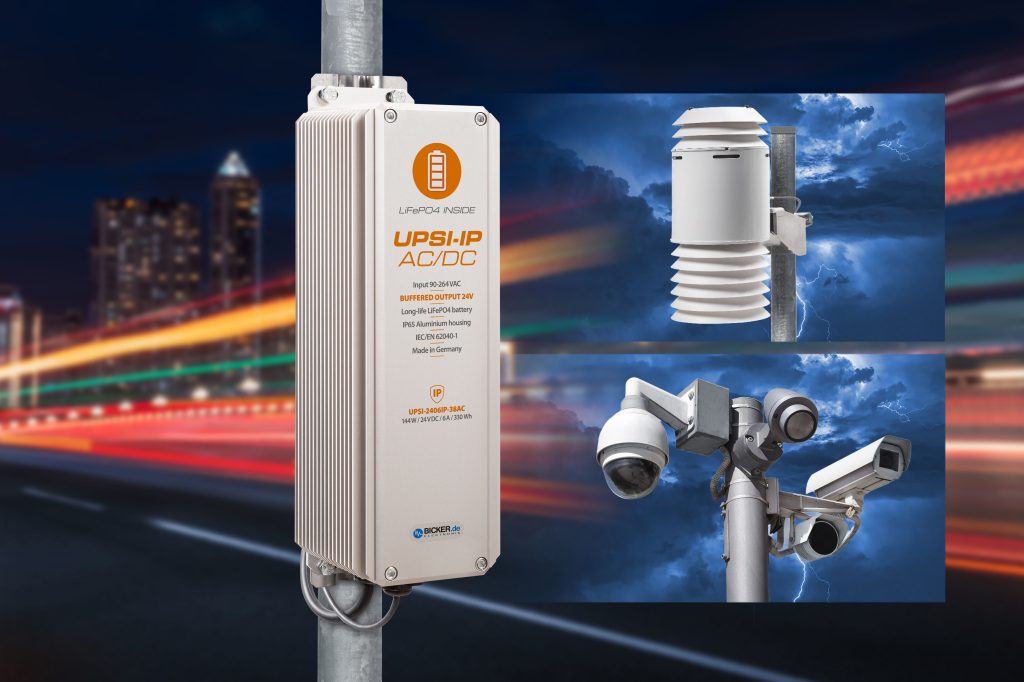 Outdoor AC/DC UPS for mast mounting protects 24V security and ...