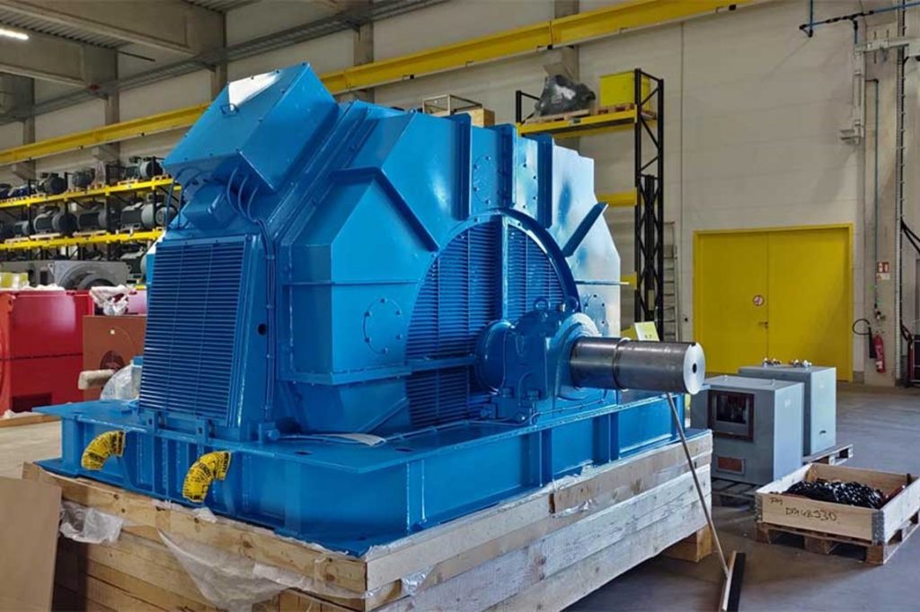 Menzel Elektromotoren Special motor with 10-ton rotor for steel mill